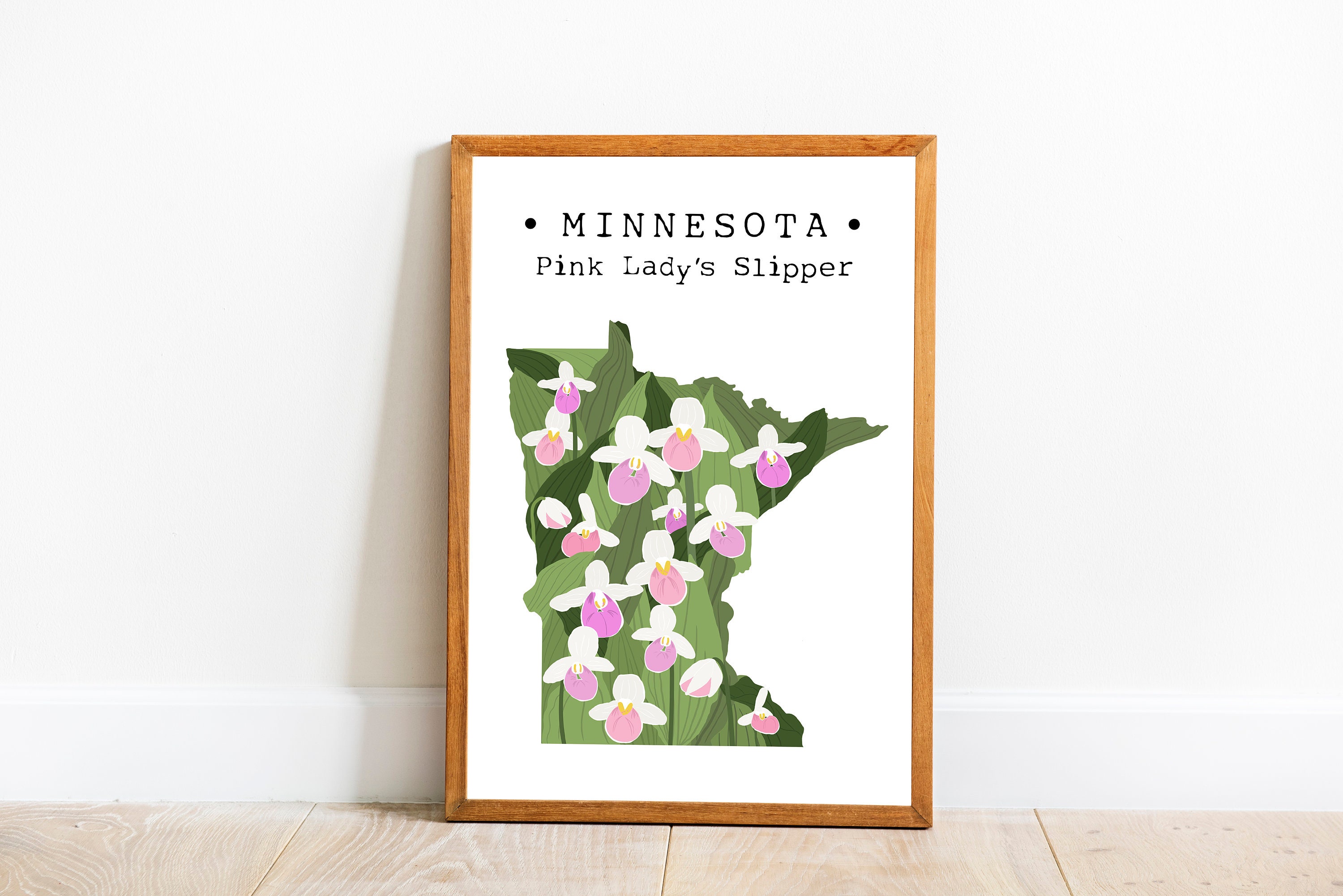 Minnesota State Flower Wall Art, Pink Lady's Slipper Print, Minnesota ...