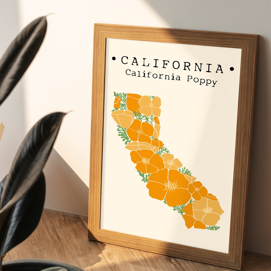 California State Flower wall art CA Poppy floral print | Etsy
