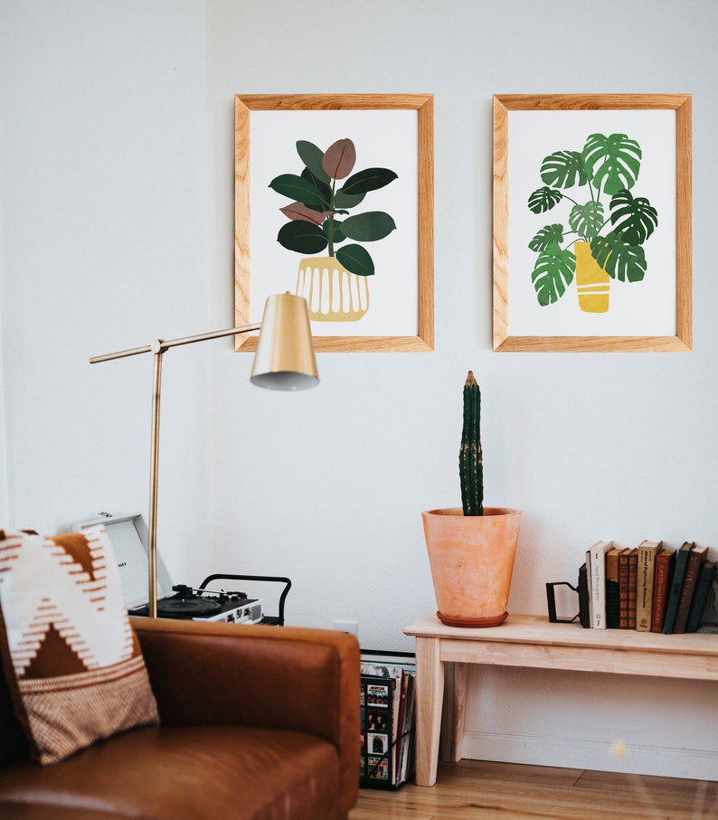 Rubber Tree Plant Wall Art, Houseplant Art Print, Botanical Wall Art ...