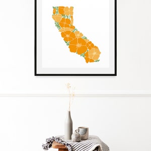 California State Flower Wall Art, CA Poppy Floral Print, Golden Poppies ...