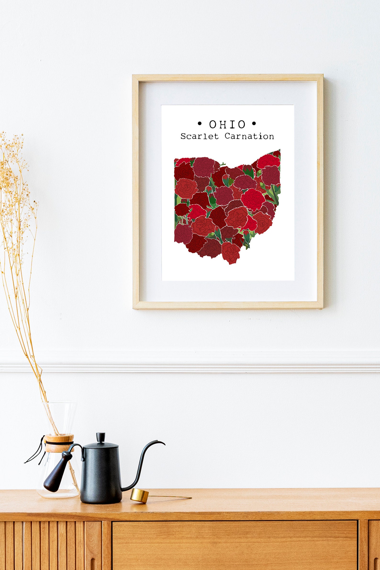 Ohio State Flower Print State Flower Wall Art Scarlet - Etsy