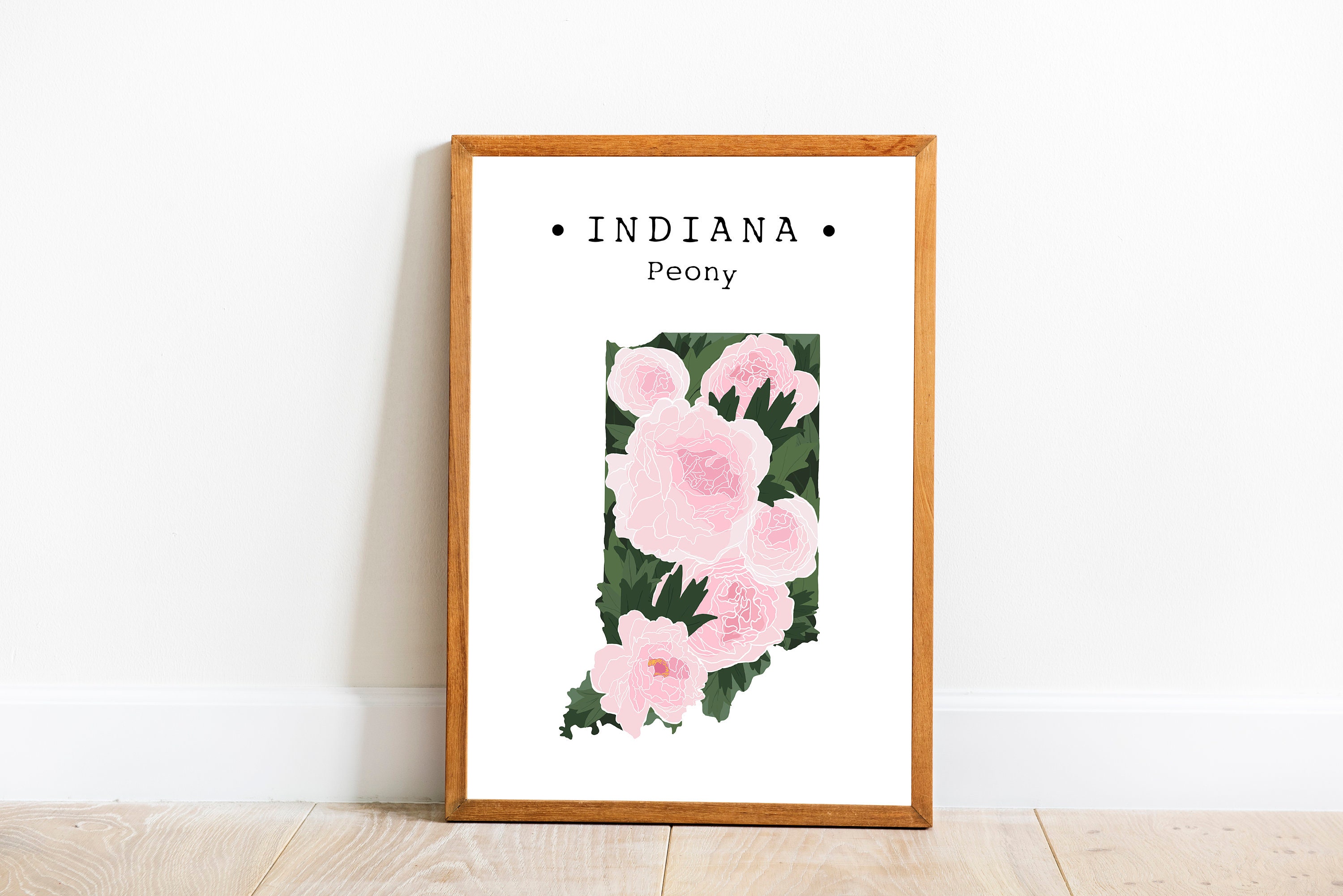 Indiana State Flower Wall Decor Indiana Peony Wall Art - Etsy
