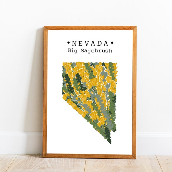 Nevada Map Art - Etsy
