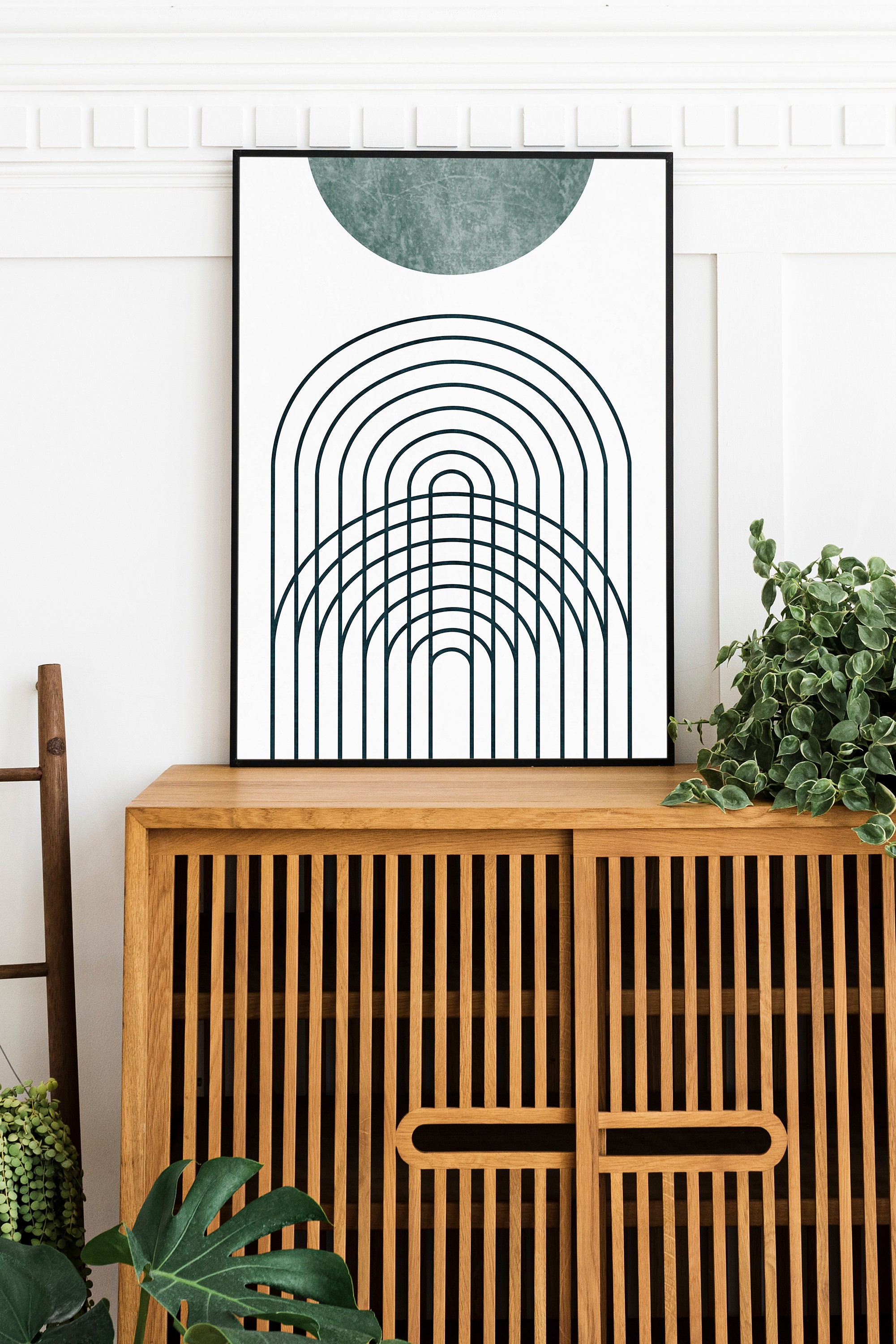 Mid Century Modern Rainbow Abstract Art Minimalist Art Print | Etsy