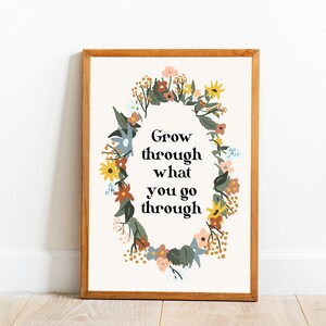 Grow Through What You Go Through Wall Art, Mental Health Art ...