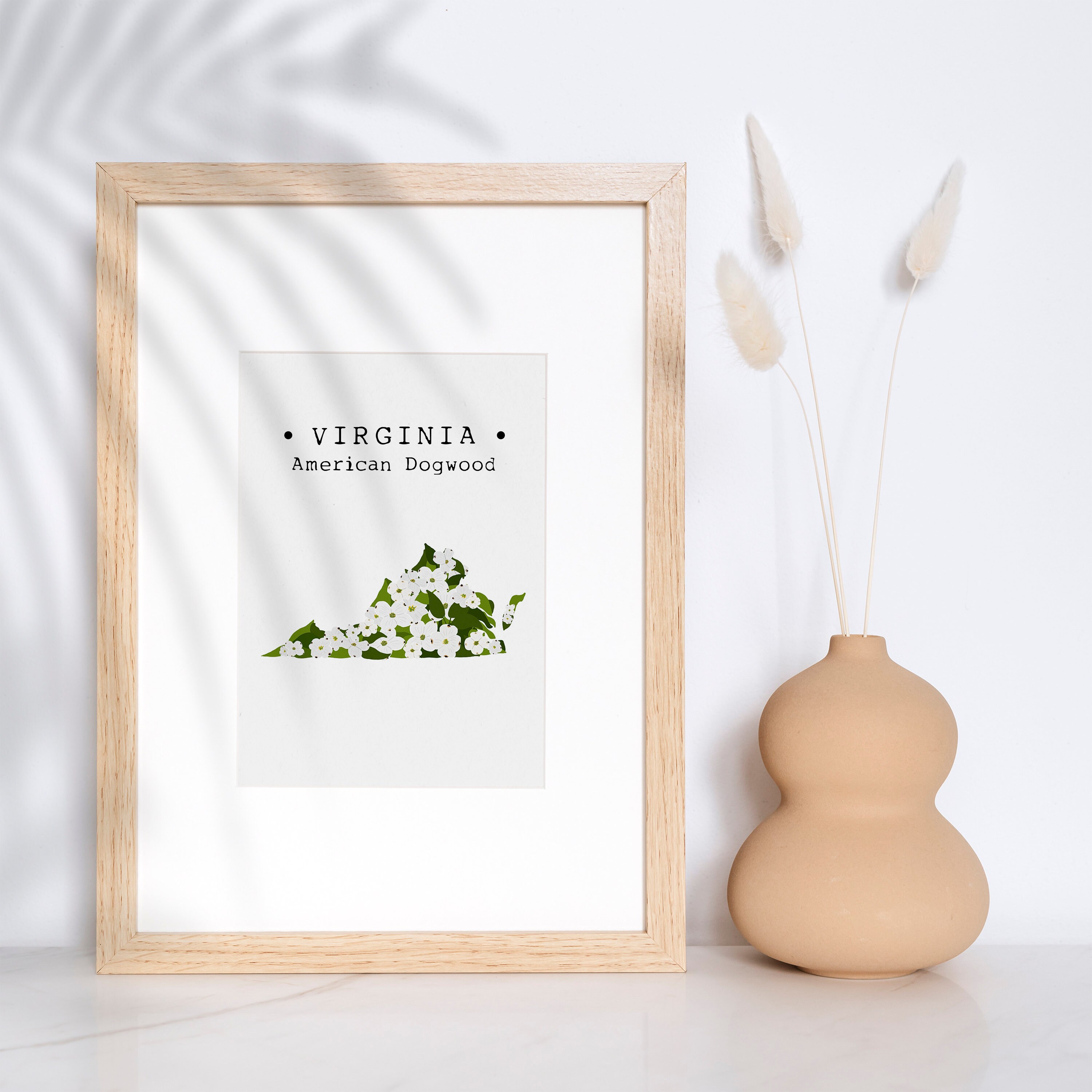 Virginia State Flower Art Print American Dogwood Flower - Etsy