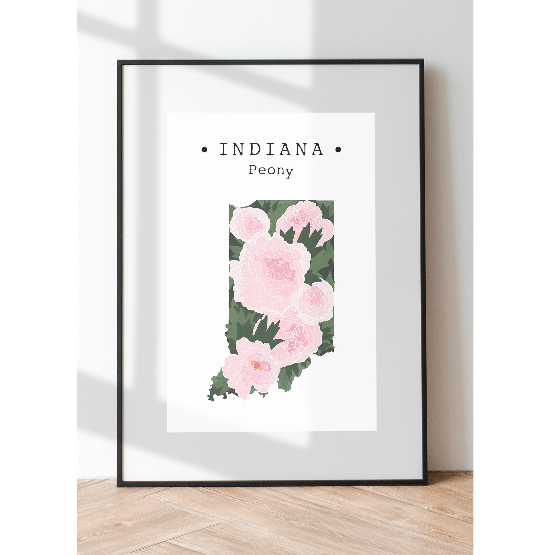Indiana State Flower Wall Decor Indiana Peony Wall Art - Etsy