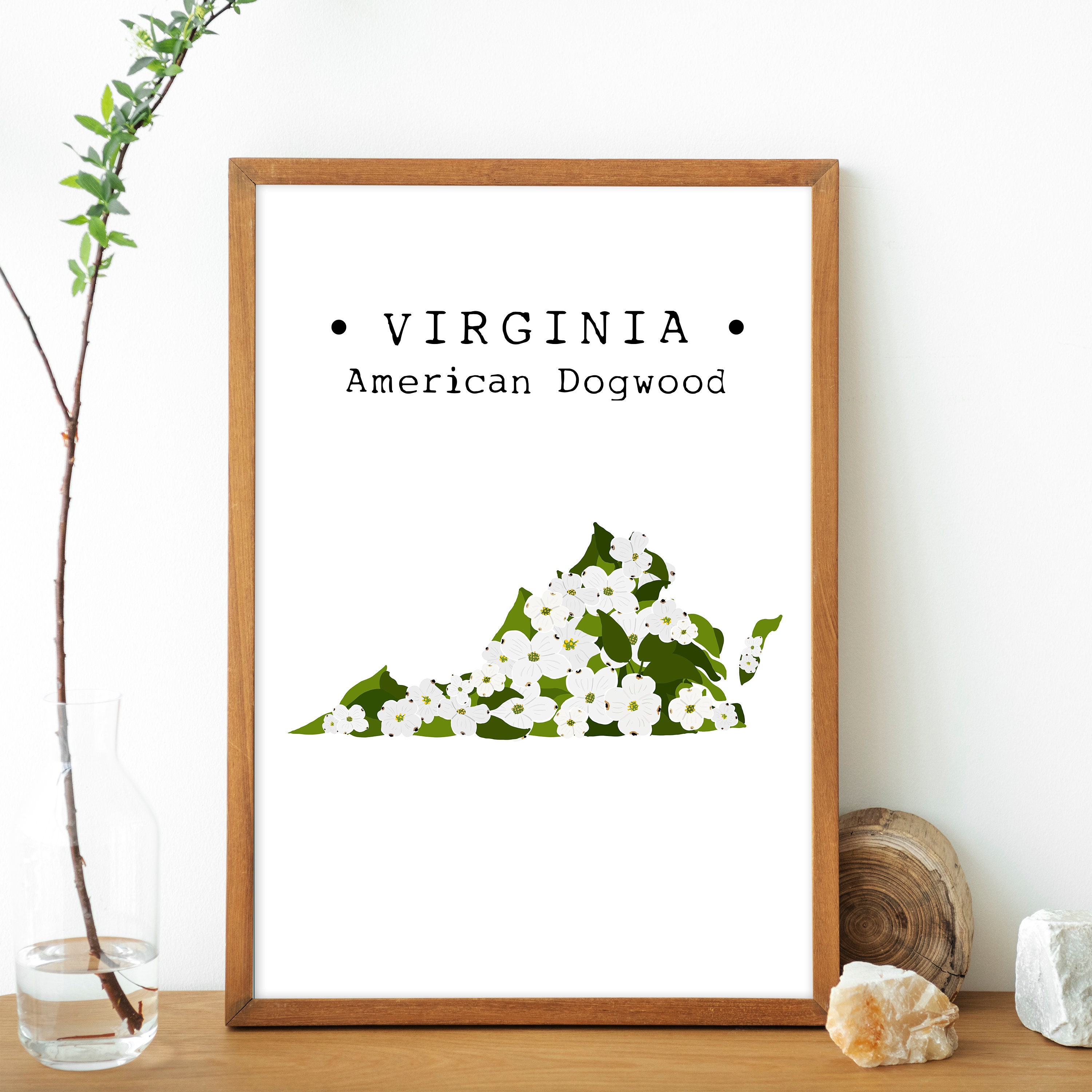 Virginia State Flower Art Print American Dogwood Flower - Etsy