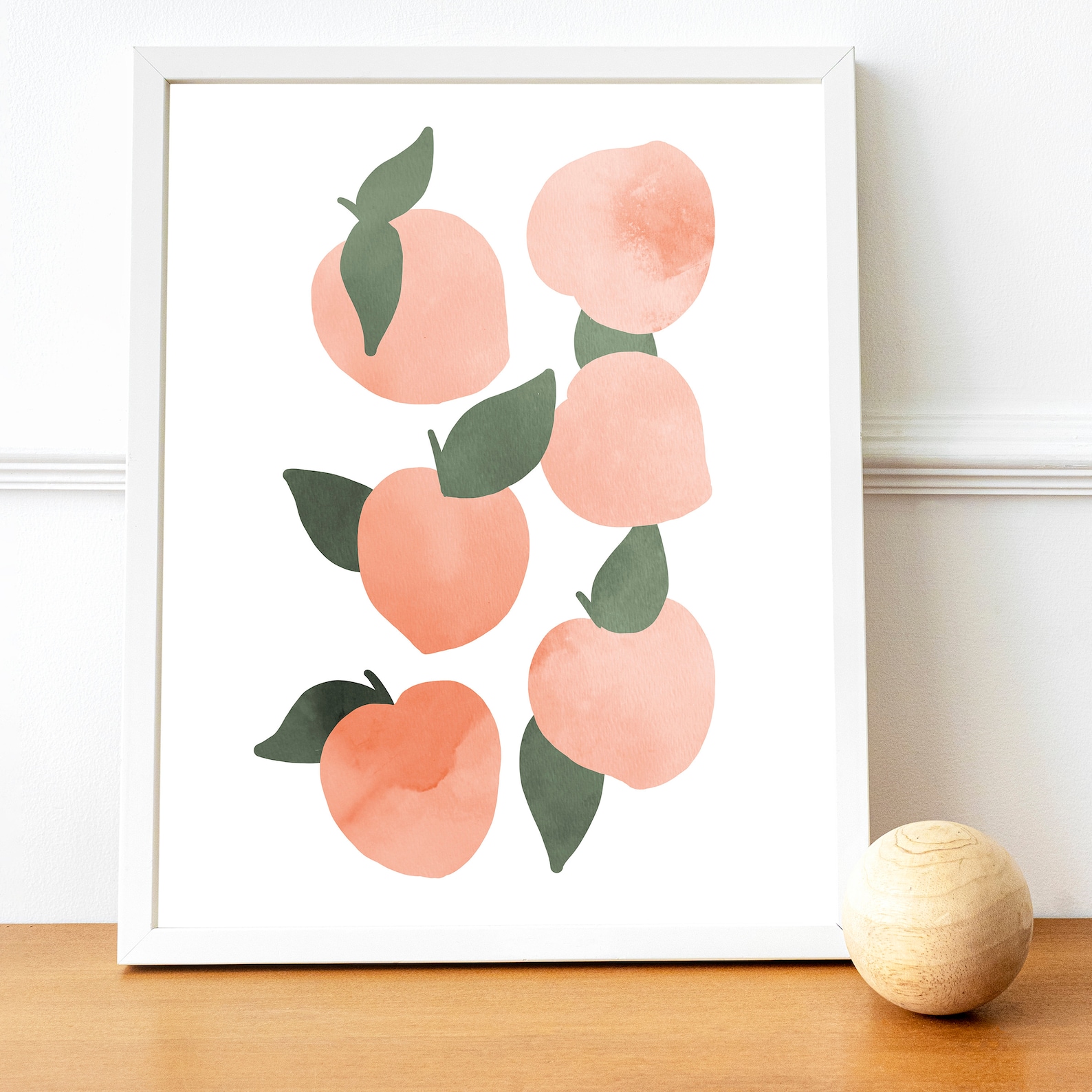 Peach Wall Art Peaches Print Peach Home Decor Kitchen Wall | Etsy