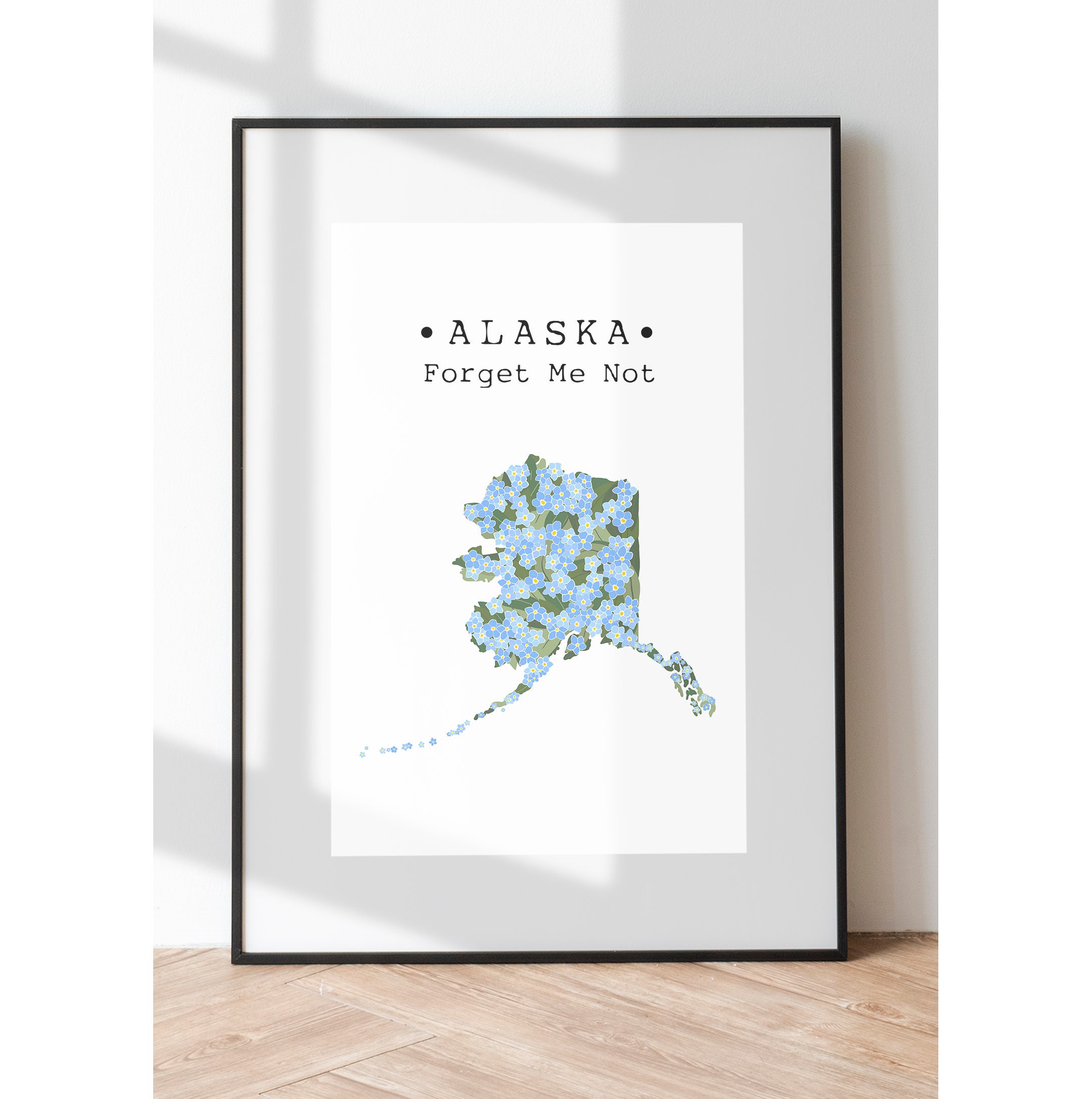 Alaska State Flower Wall Art Forget Me Not Flower Print - Etsy