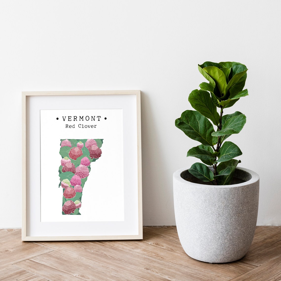 Vermont State Flower Wall Art Vermont Red Clover Art Print - Etsy