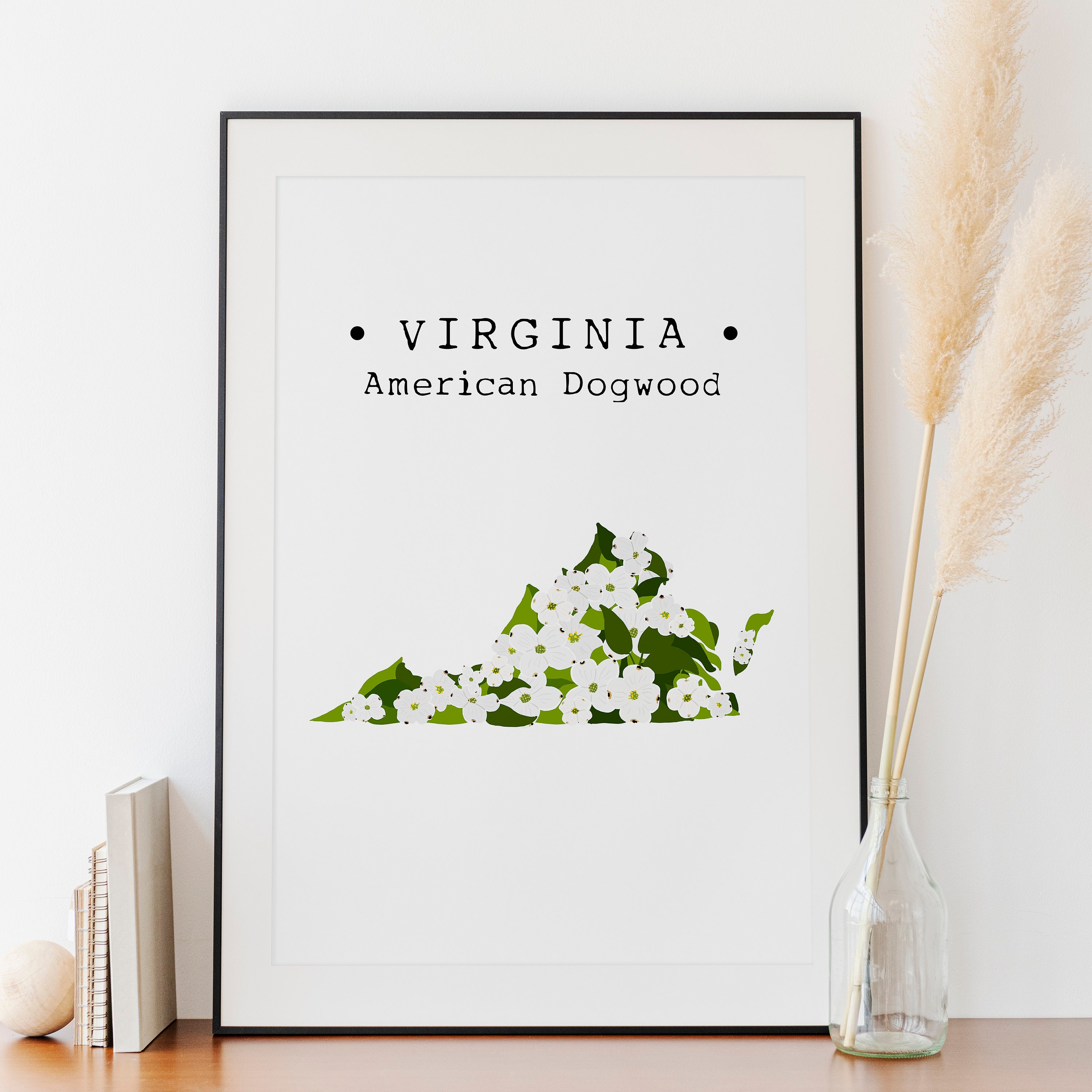 Virginia State Flower Art Print American Dogwood Flower - Etsy