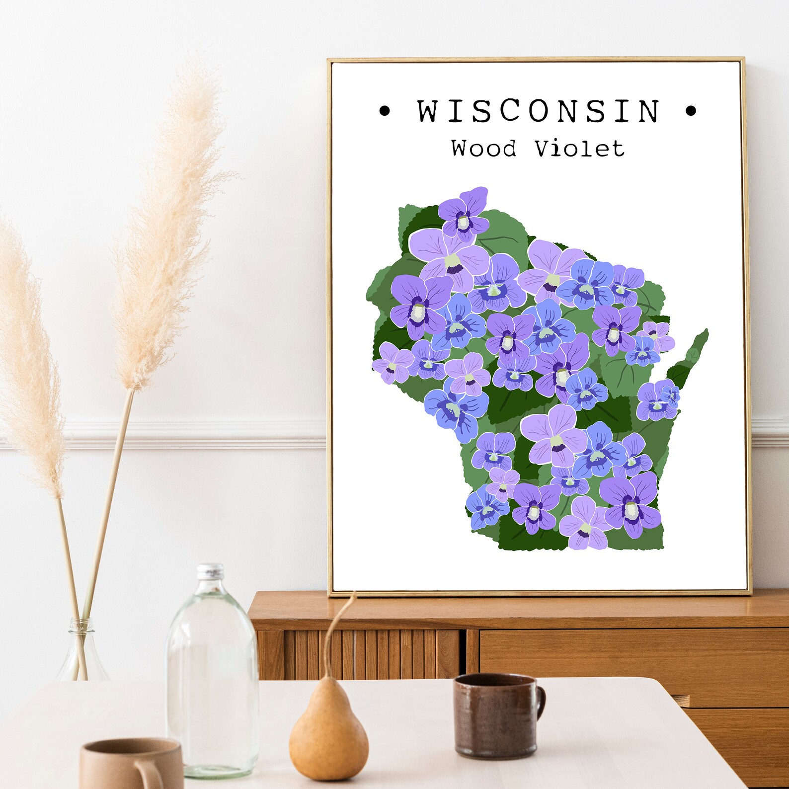 Wisconsin State Flower Wall Art WI Common Blue Violet Print - Etsy New ...