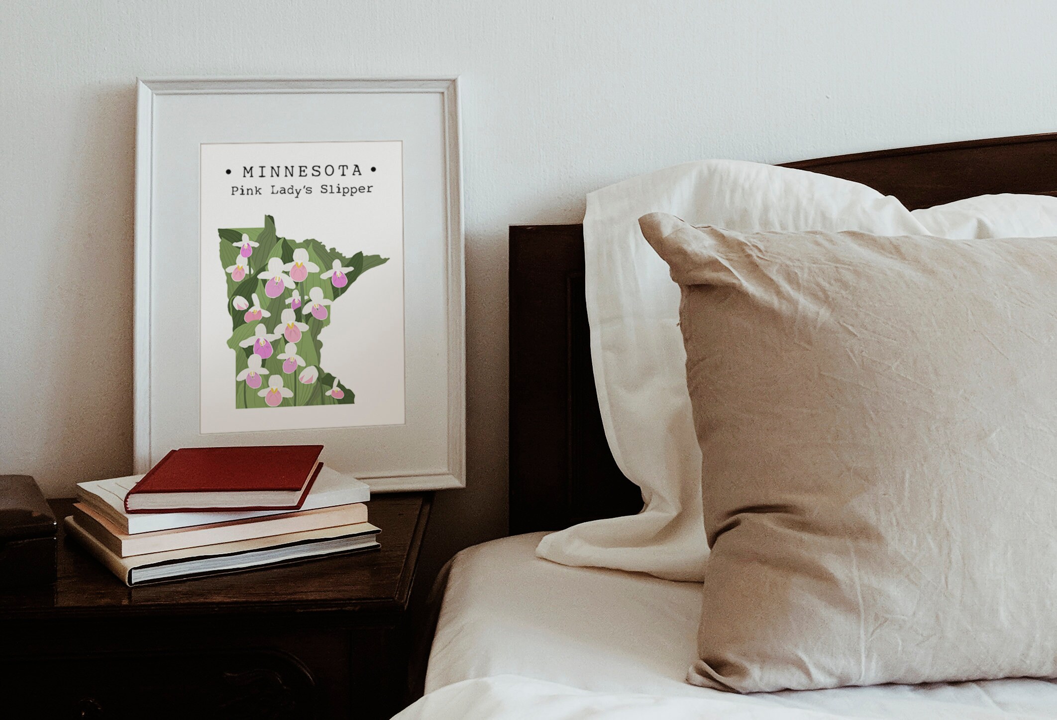 Minnesota State Flower Wall Art Pink Lady's Slipper | Etsy