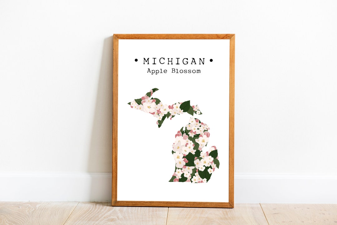 Michigan State Flower Wall Art, Michigan Flower Print, US State Flower ...