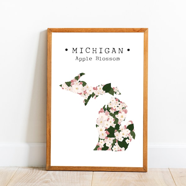 Pink Michigan State Wall Art - Etsy