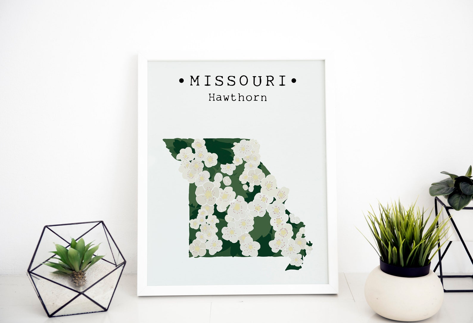 Missouri State Flower Wall Art, Missouri Flower Print, Missouri Map Art ...