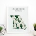 Missouri State Flower Wall Art, Missouri Flower Print, Missouri Map Art ...