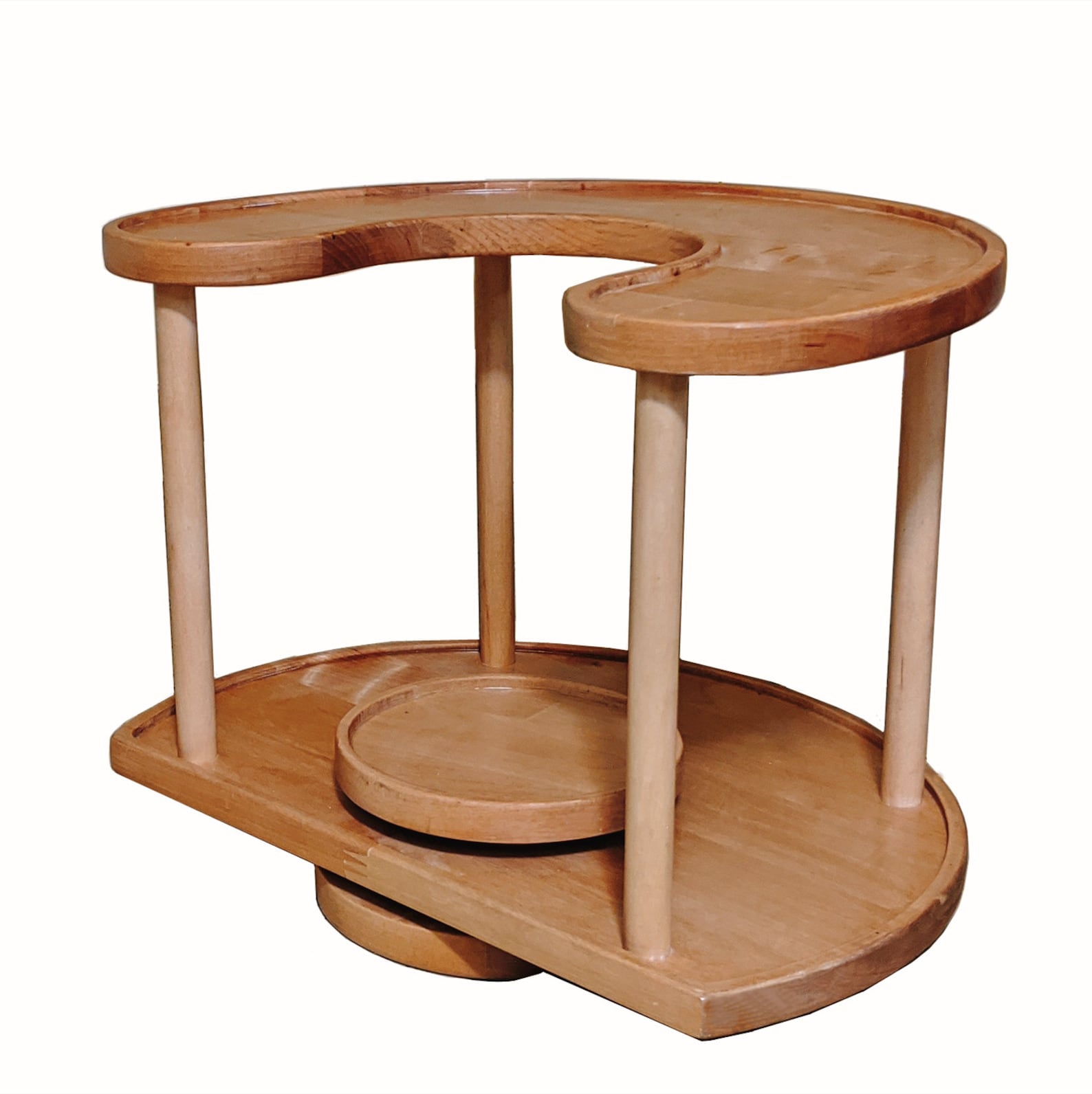 Two-tier Wood Lazy Susan: Rotating Countertop Organizer - Etsy