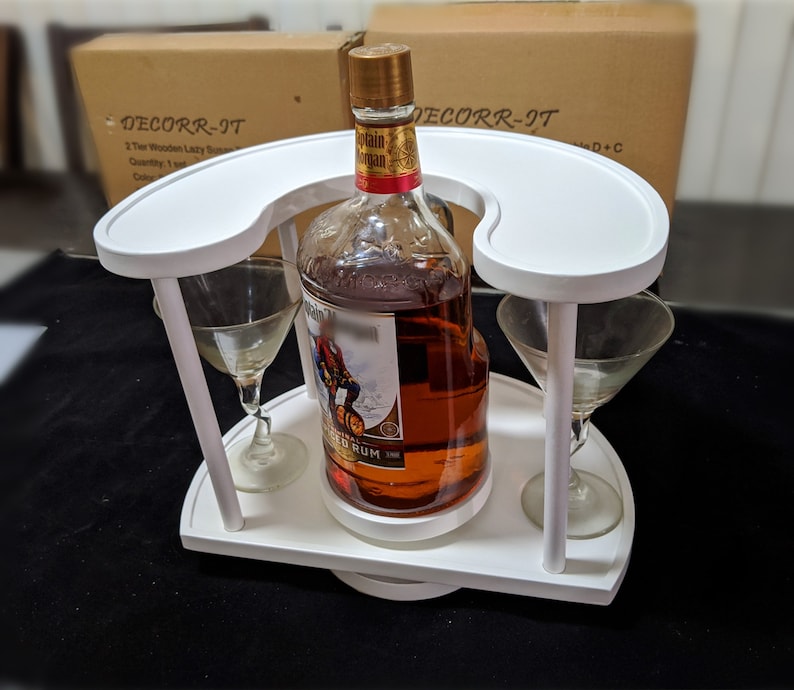 Two-tier Wood Lazy Susan: Rotating Countertop Organizer - Etsy