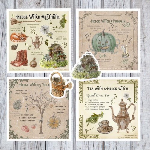 Modern Witchcraft Guide Art Witch Tools Reference Page Basic | Etsy