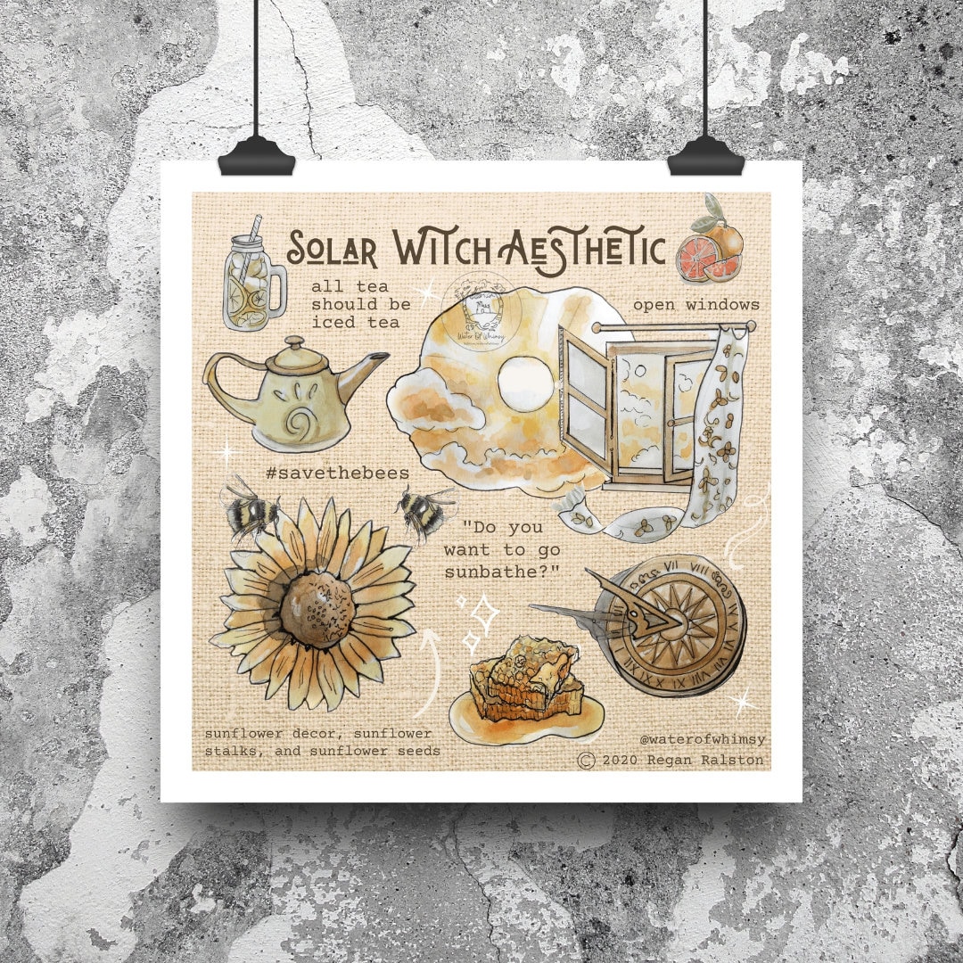 Solar Witch Aesthetic Print Wall Art - Etsy