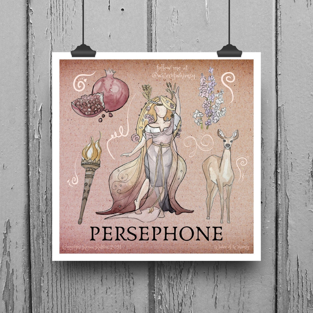 Persephone Icon - Goddess & Deity Watercolor Illustration - Etsy
