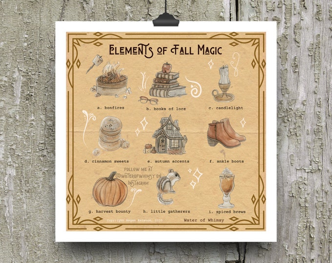 Elements of Autumn Magic Print Wall Art - Etsy