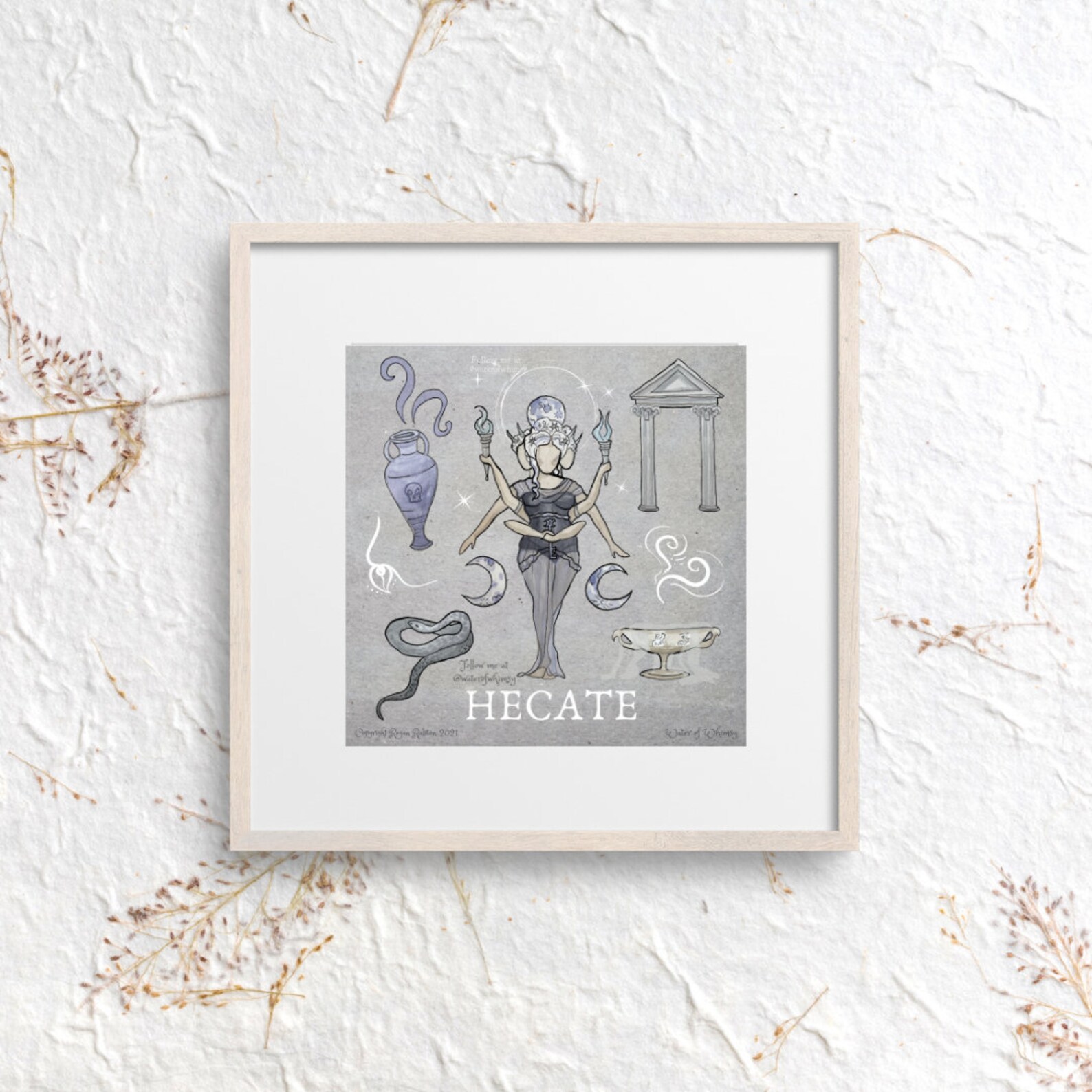 Hecate Icon Goddess & Deity Watercolor Illustration | Etsy
