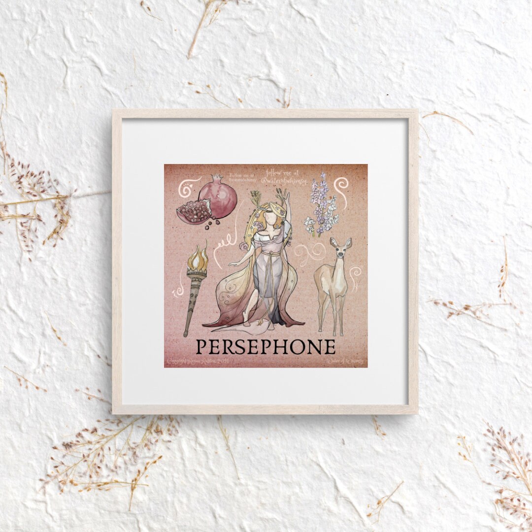 Persephone Icon Goddess & Deity Watercolor Illustration | Etsy