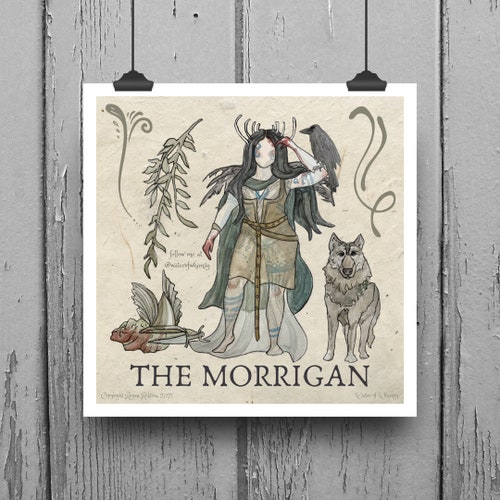 The Morrigan Icon Goddess & Deity Watercolor Illustration | Etsy