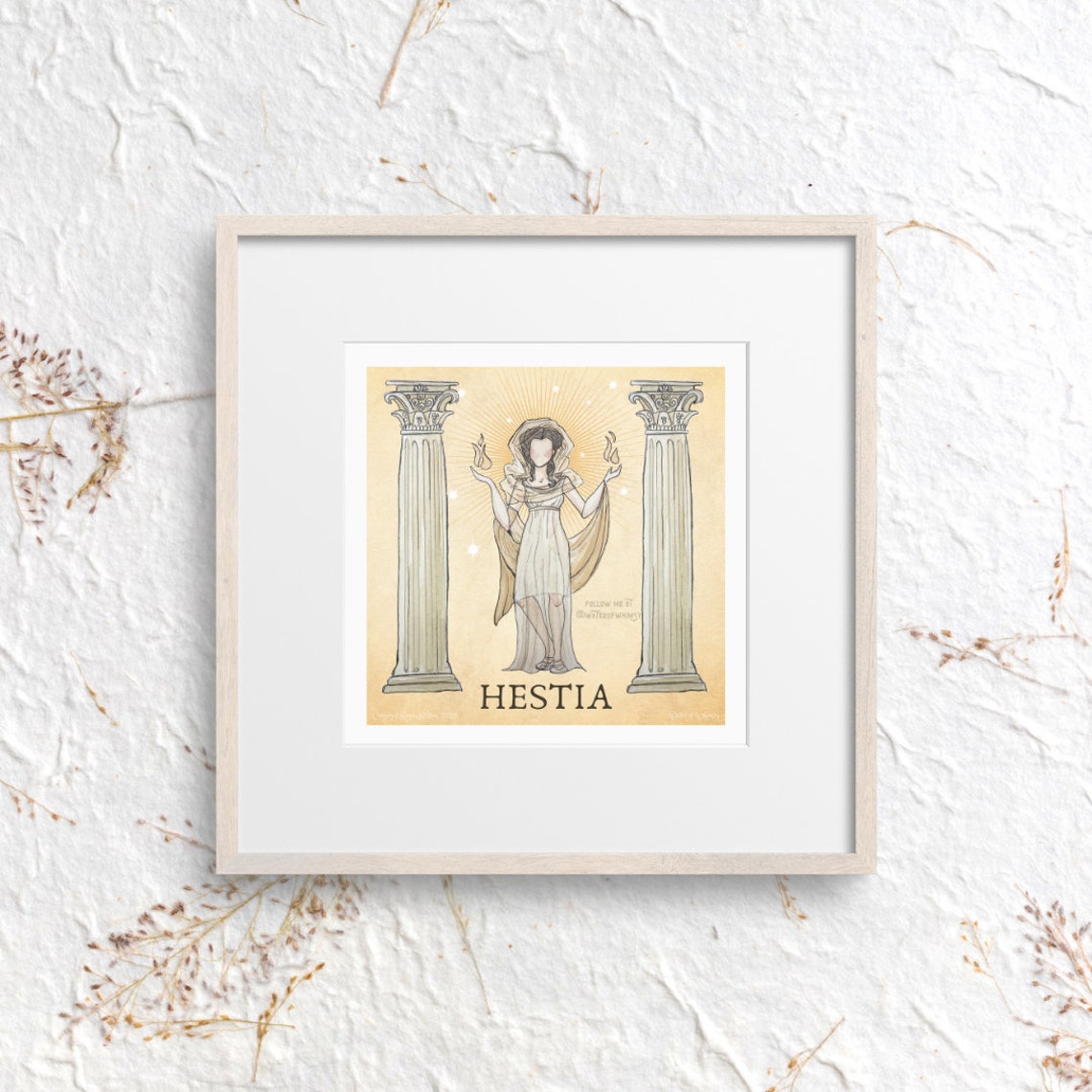 Hestia Icon Goddess & Deity Watercolor Illustration | Etsy