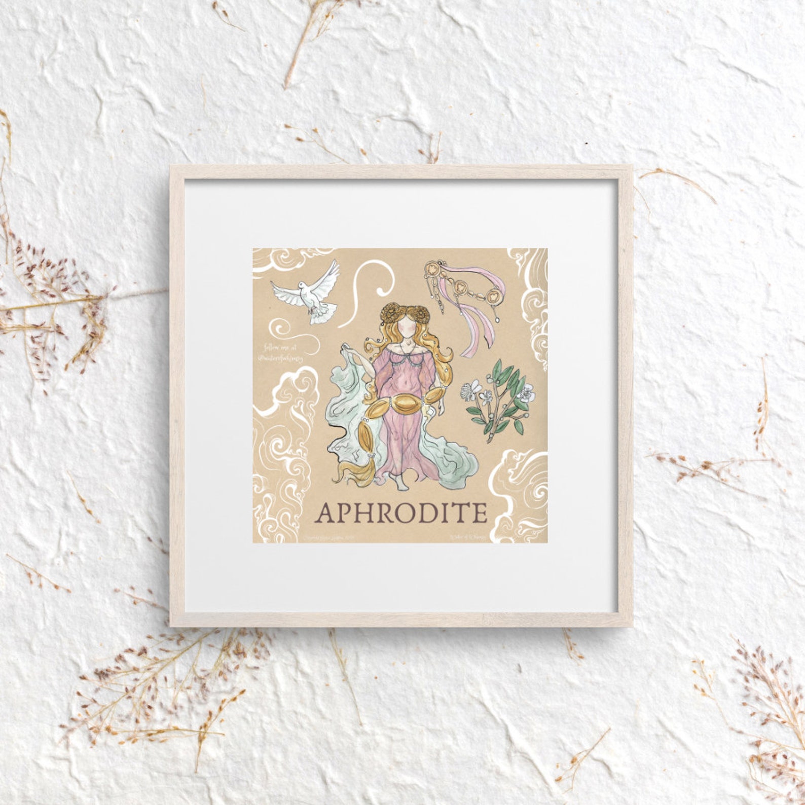 Aphrodite Icon Goddess & Deity Watercolor Illustration - Etsy