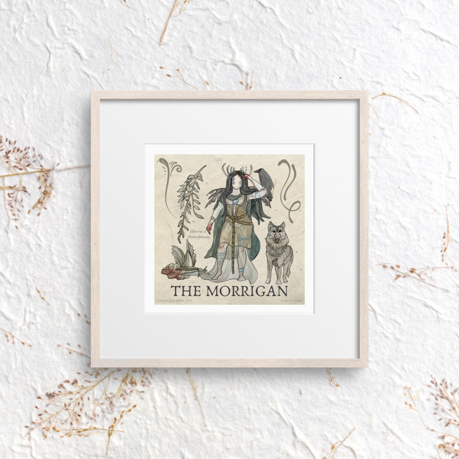 The Morrigan Icon Goddess & Deity Watercolor Illustration | Etsy