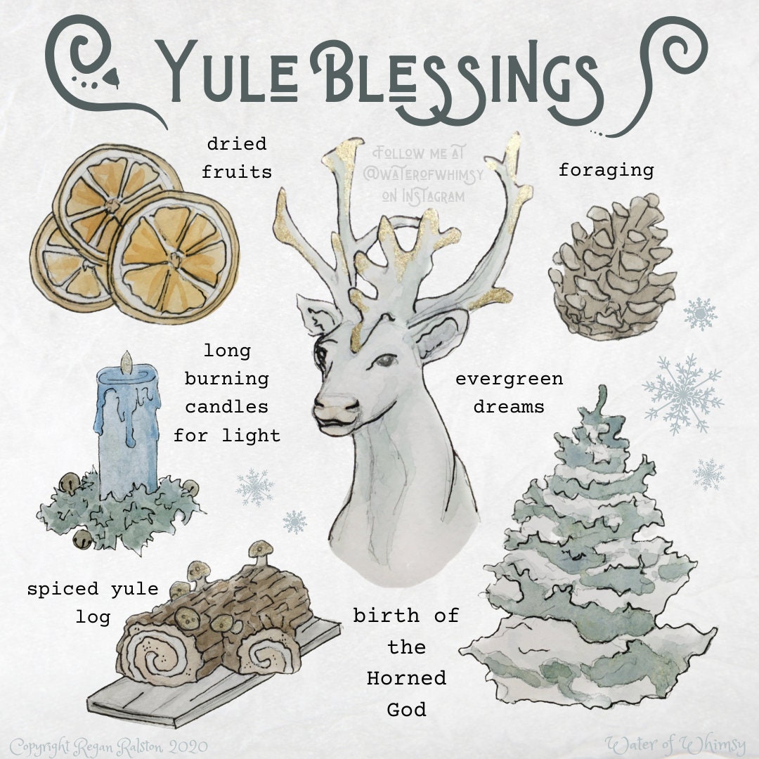 Yule Blessing Print Witchy/Pagan/Wiccan Wall Art - Etsy México