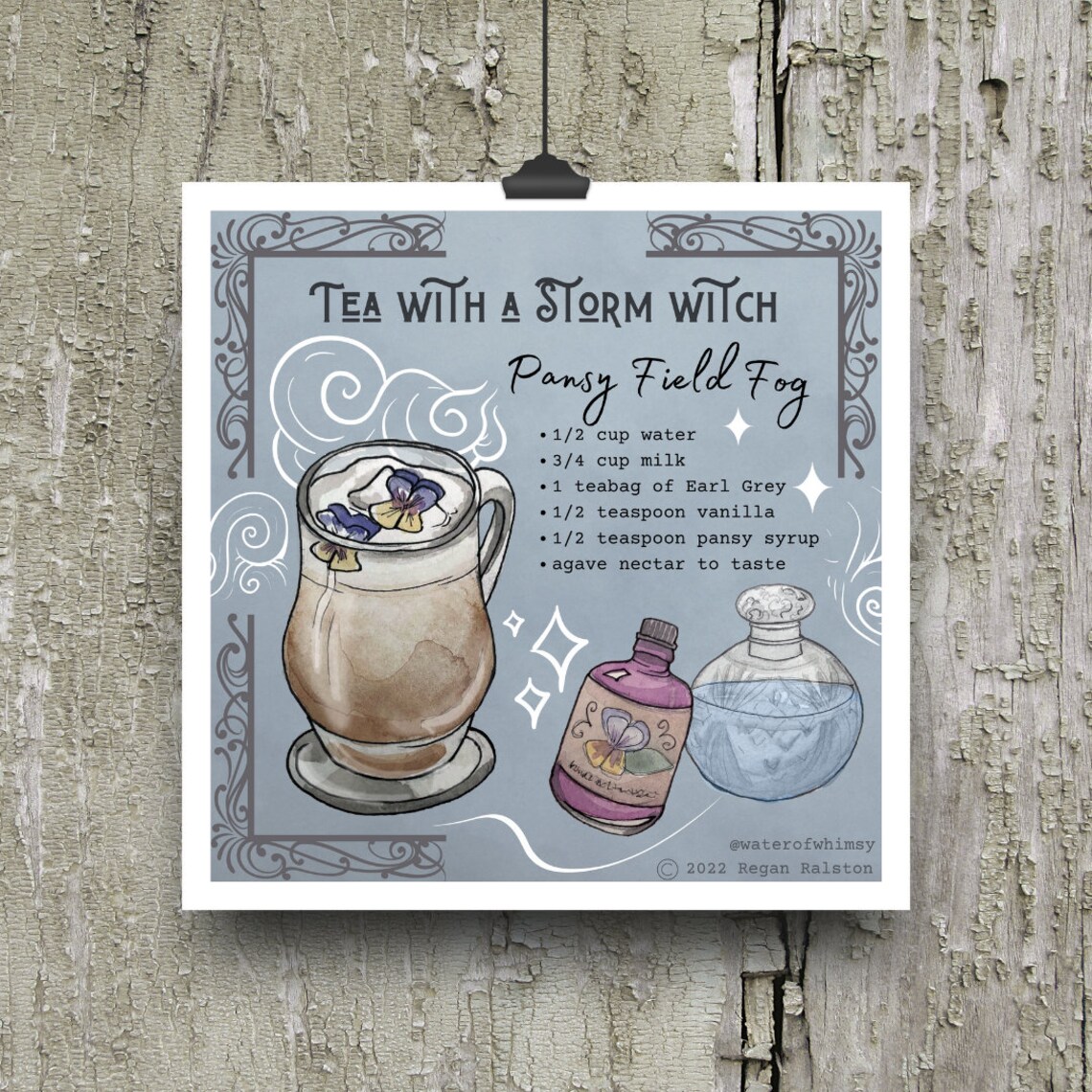 Tea With a Storm Witch - Witchy Wall Art - Etsy