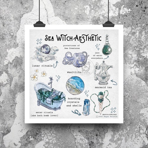 Sea Witch Aesthetic Print Wall Art - Etsy