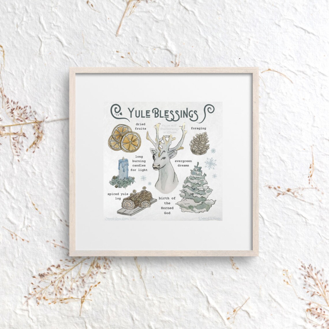 Yule Blessing Print Witchy/pagan/wiccan Wall Art - Etsy