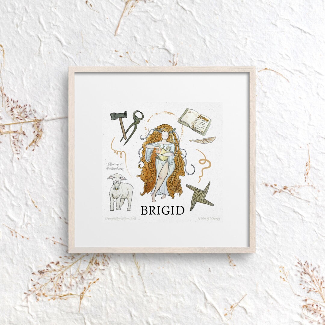 Brigid Icon Goddess & Deity Watercolor Illustration | Etsy
