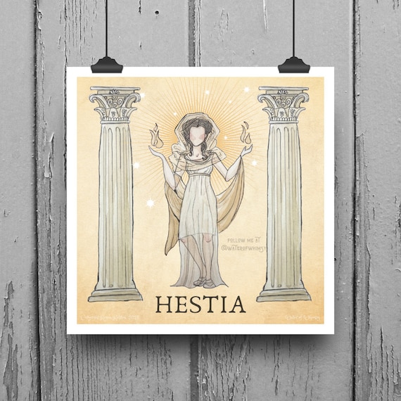 Hestia Icon Goddess & Deity Watercolor Illustration | Etsy