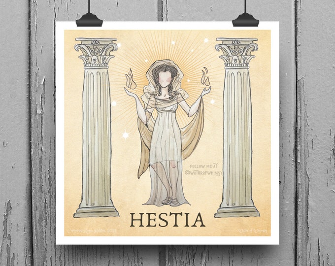Hestia Icon Goddess & Deity Watercolor Illustration - Etsy