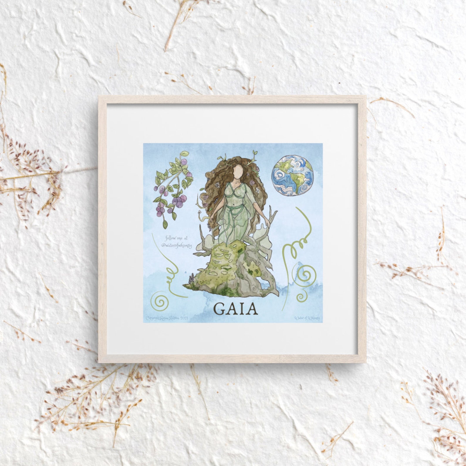 Gaia Icon Goddess & Deity Watercolor Illustration | Etsy