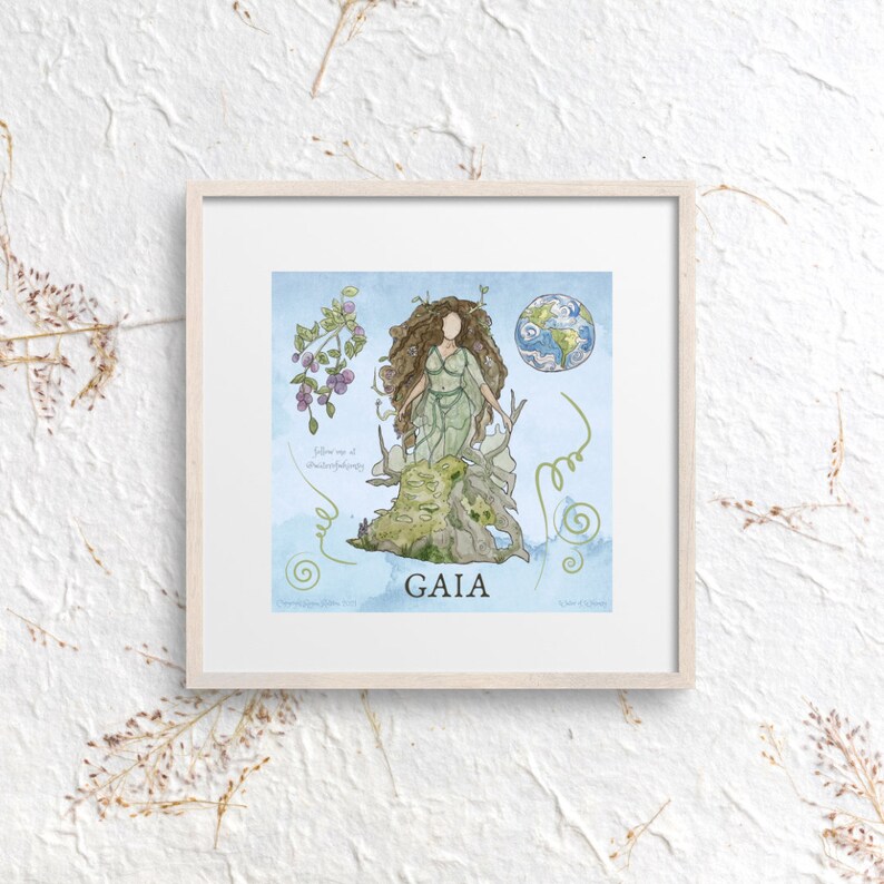 Gaia Icon Goddess & Deity Watercolor Illustration | Etsy