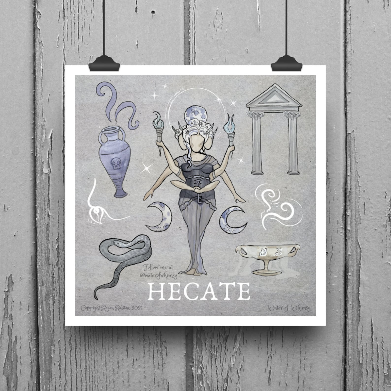 Hecate Icon Goddess & Deity Watercolor Illustration - Etsy