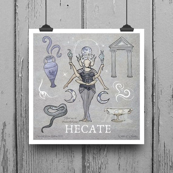 Hecate Icon Goddess & Deity Watercolor Illustration | Etsy