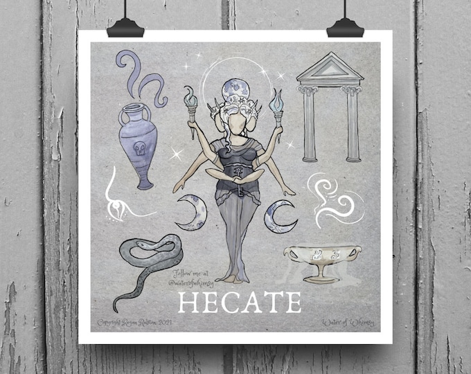 Hecate Icon Goddess & Deity Watercolor Illustration - Etsy