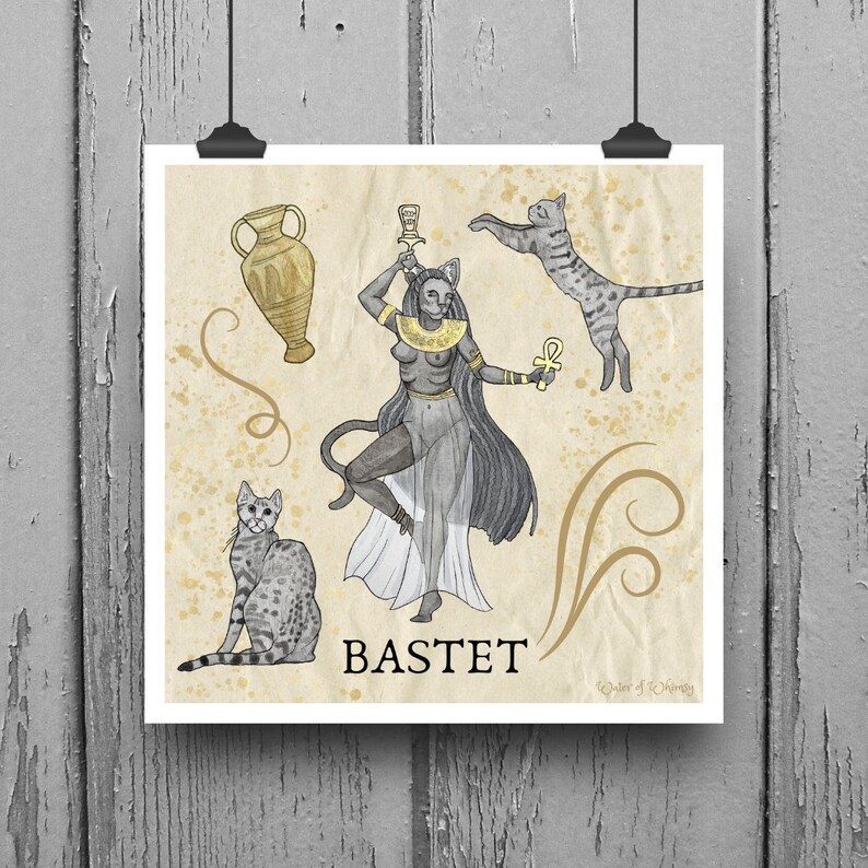 Bastet (bast) Icon - Goddess & Deity Watercolor Illustration - Etsy