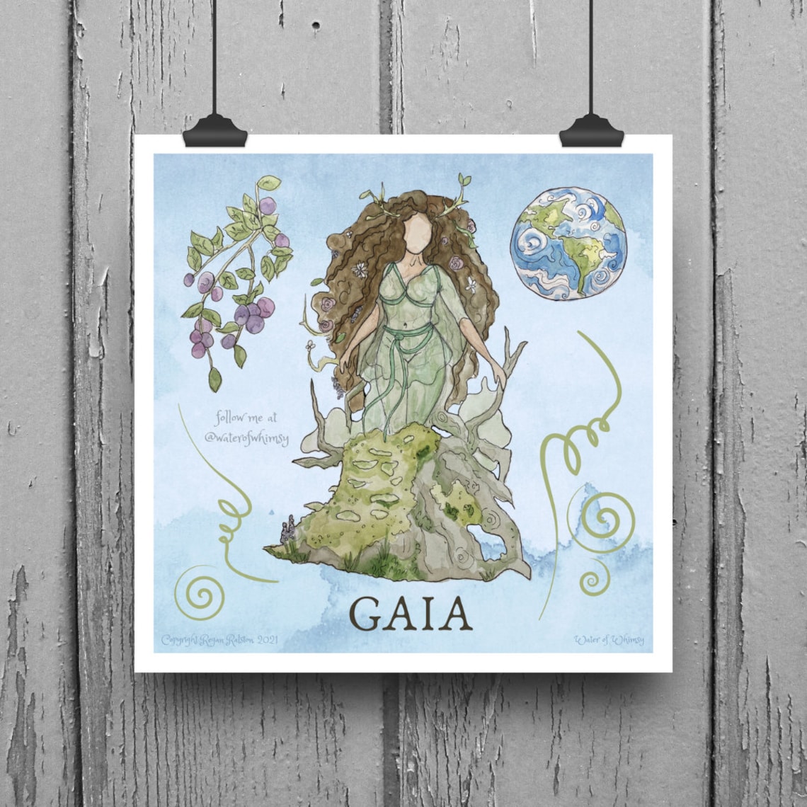 Gaia Icon - Goddess & Deity Watercolor Illustration - Etsy