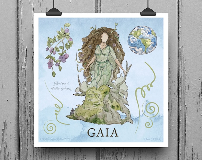 Gaia Icon Goddess & Deity Watercolor Illustration - Etsy