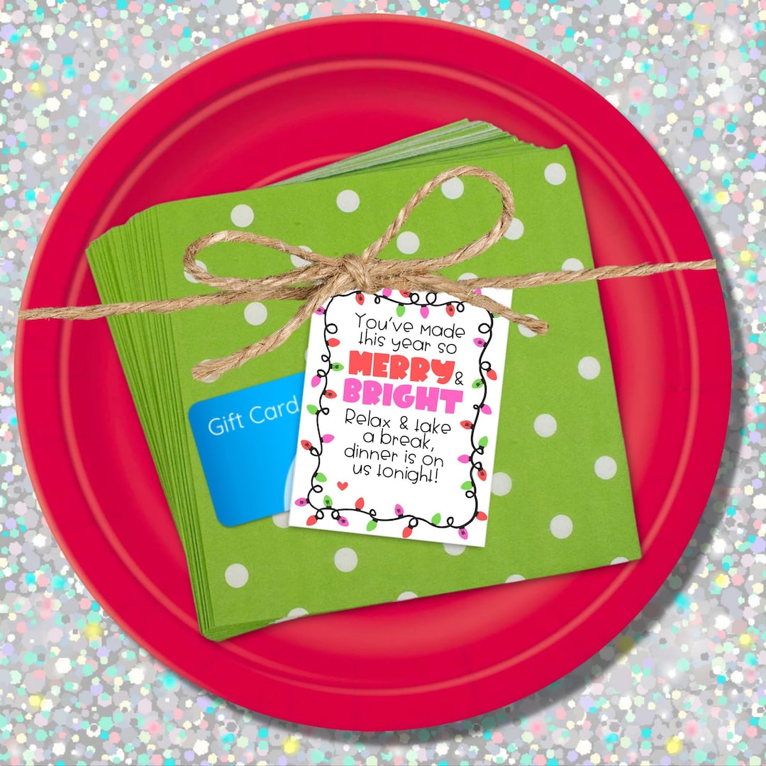 Dinner on Us Tonight Holiday Christmas Gift Tag Instant Download ...